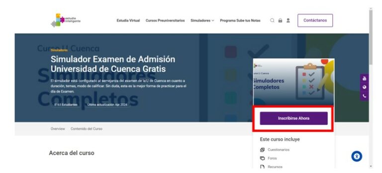 Simulador Examen U de Cuenca GRATIS - Estudia Inteligente